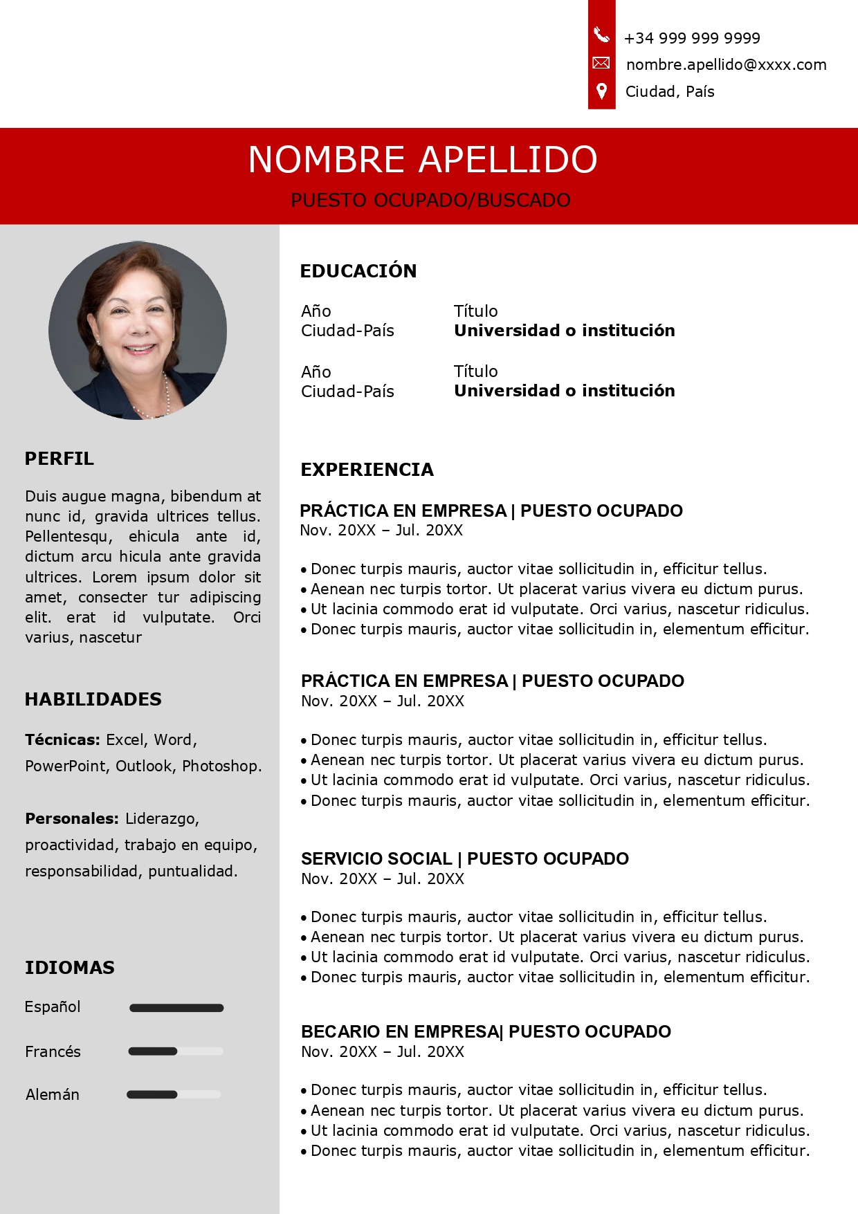 Cv Con Foto Gratis - Modelos De CV
